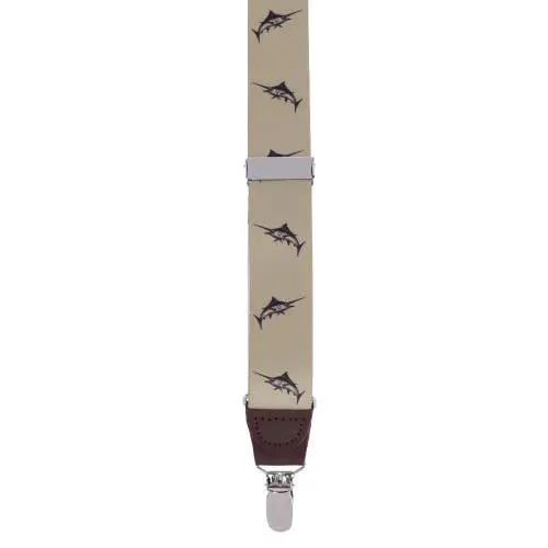 ASCENTIX Marlin Fish Print Clip-end Suspenders