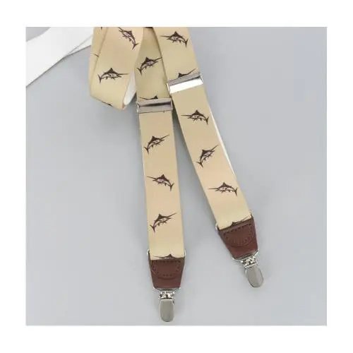 ASCENTIX Marlin Fish Print Clip-end Suspenders