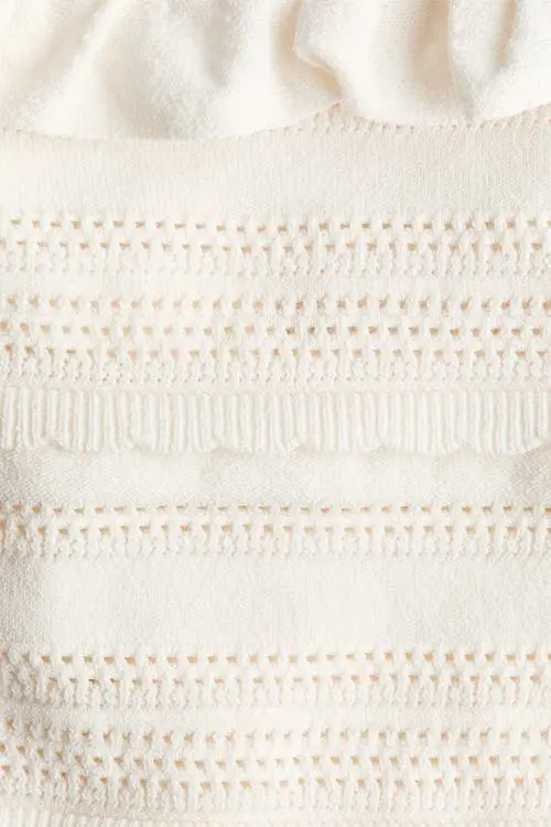 H&M Pointelle-knit Tie-strap Top