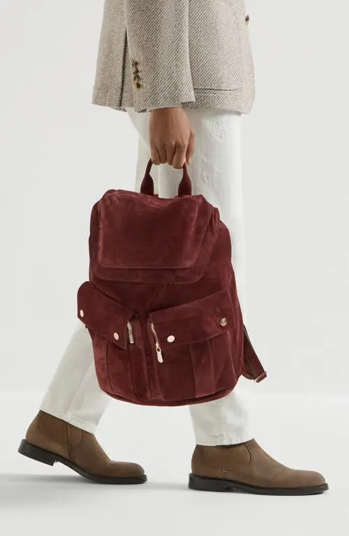 Brunello Cucinelli Suede Leisure Backpack