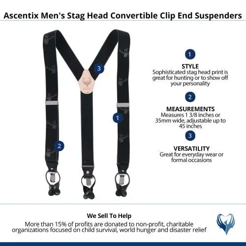 ASCENTIX Stag Head Clip-end Suspenders