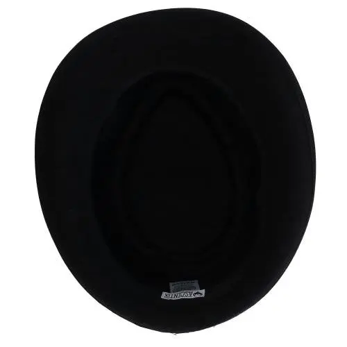 ASCENTIX Wool Blend Fedora Hat With Herringbone Band - Black