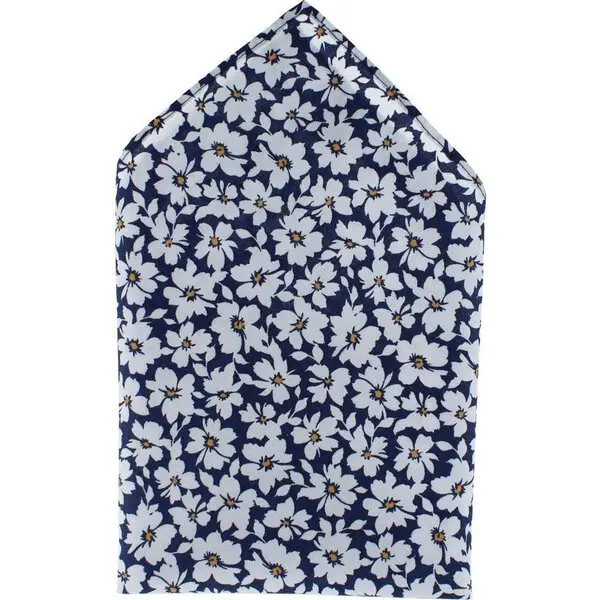 ASCENTIX Simple And Classy Cotton Foral Handkerchief - Navy
