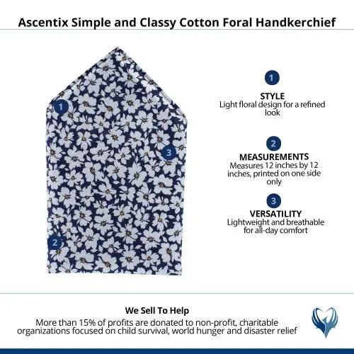 ASCENTIX Simple And Classy Cotton Foral Handkerchief