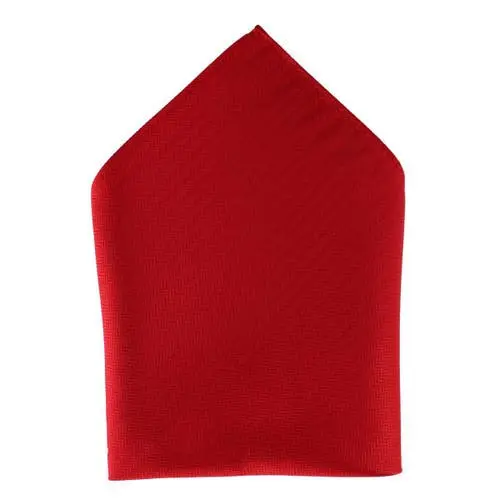 ASCENTIX Etched Herringbone Twist Pocket Square - Red