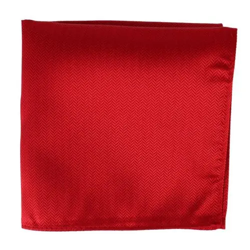 ASCENTIX Etched Herringbone Twist Pocket Square - Red