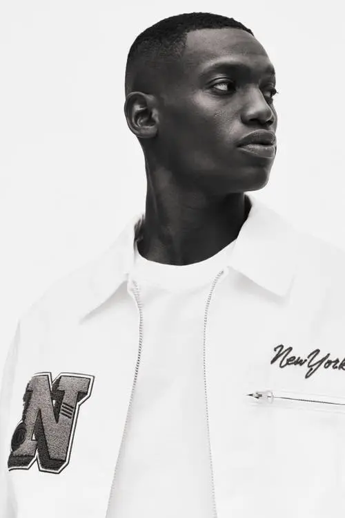 H&m Cotton Workwear Jacket - Cream/nba