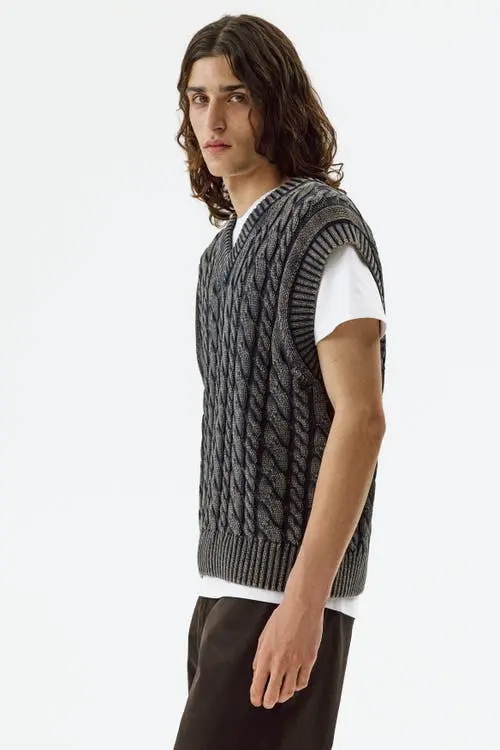 H&M Relaxed-fit Cotton Sweater Vest - Navy Blue