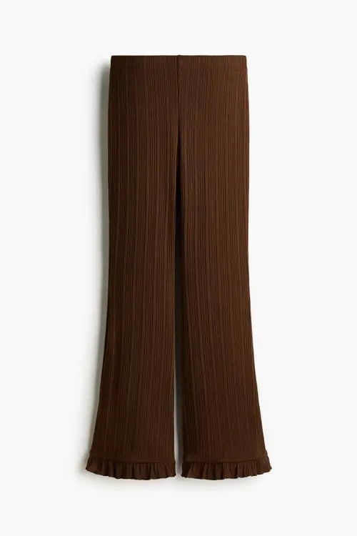 H&m Flared Rib-knit Trousers