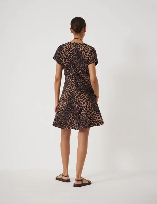 HUSH Grace Air Flow V-neck Mini Dress - Soft Leopard