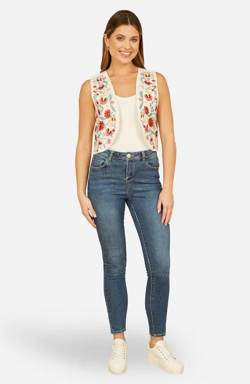 YUMI Folk Embroidered Cotton Waist Coat