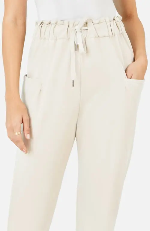 YUMI Relaxed Stretch Cotton Trousers With Tie Waist