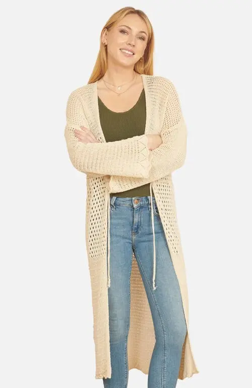 YUMI Crochet Longline Cardigan