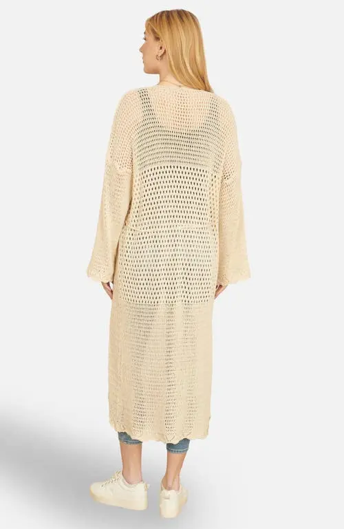 YUMI Crochet Longline Cardigan