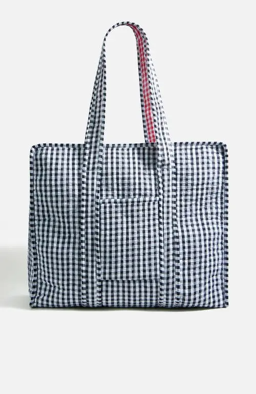 YUMI Gingham Quilted Zip Bag