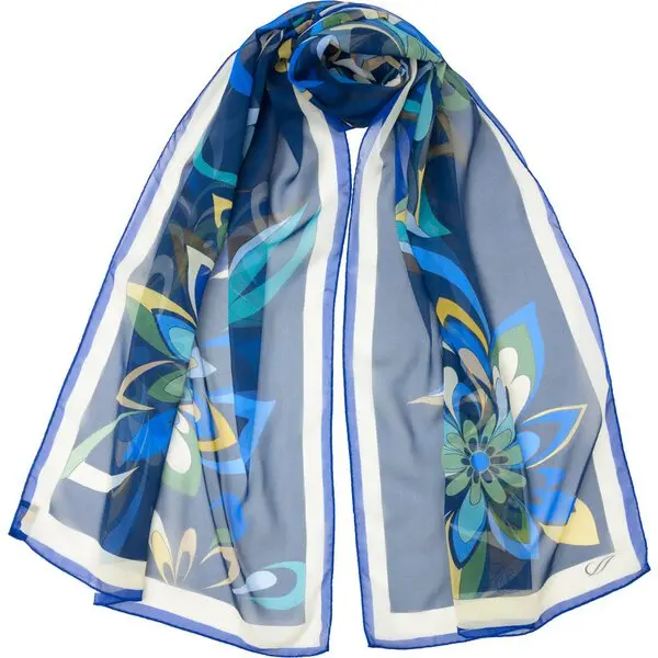 ELIZABETTA Lianalong Silk Scarf For - Blue