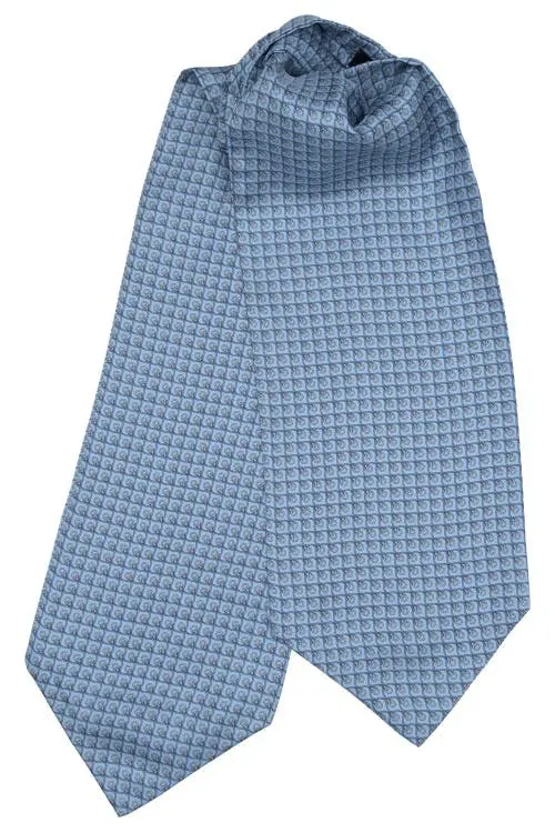 ELIZABETTA Rinaldo Silk Ascot Cravat - Blue