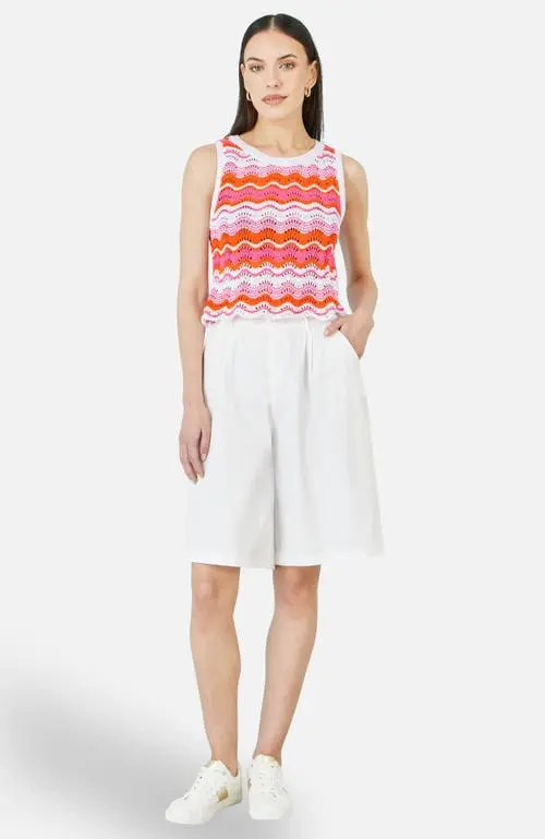 YUMI Stripe Crochet Stripe Vest Top