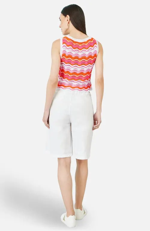 YUMI Stripe Crochet Stripe Vest Top