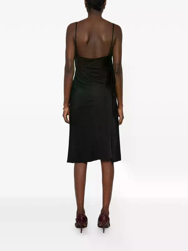 Versace Draped Ruffled Midi Dress