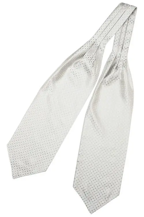 ELIZABETTA Valentino Silk Ascot Cravat Tie - Silver