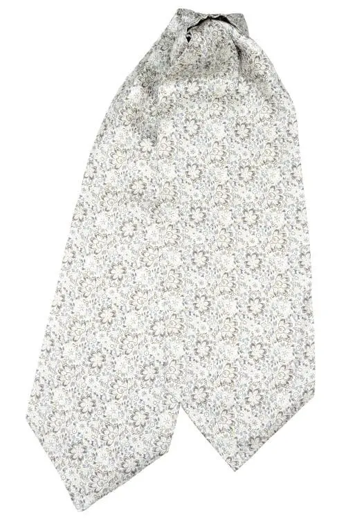 ELIZABETTA Salvadori Silk Ascot Cravat - Silver Grey