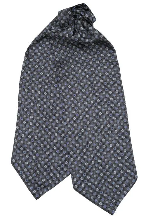 ELIZABETTA Nino Silk Ascot Cravat Tie - Indigo