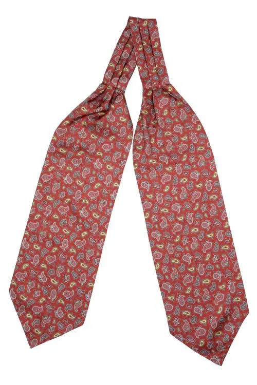 ELIZABETTA Sondrio Silk Paisley Cravat - Red