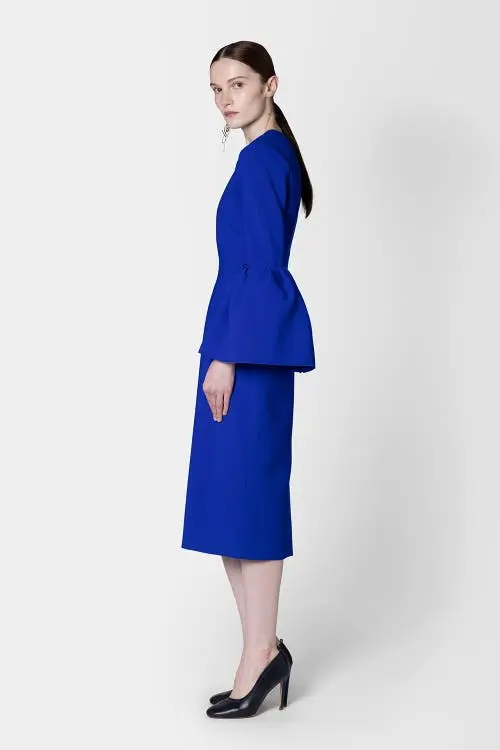 ROKSANDA Margot Round Neck Bell Sleeve Midi Dress - Iris
