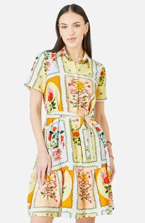 YUMI Sun Patchwork Print Shirt Dress