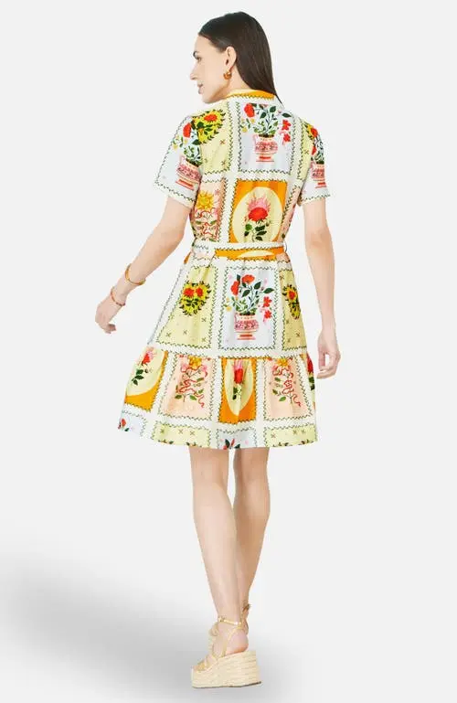 YUMI Sun Patchwork Print Shirt Dress
