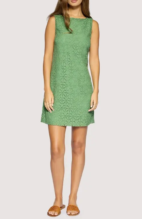 LOST + WANDER Marisol Floral Lace Shift Mini Dress - Green