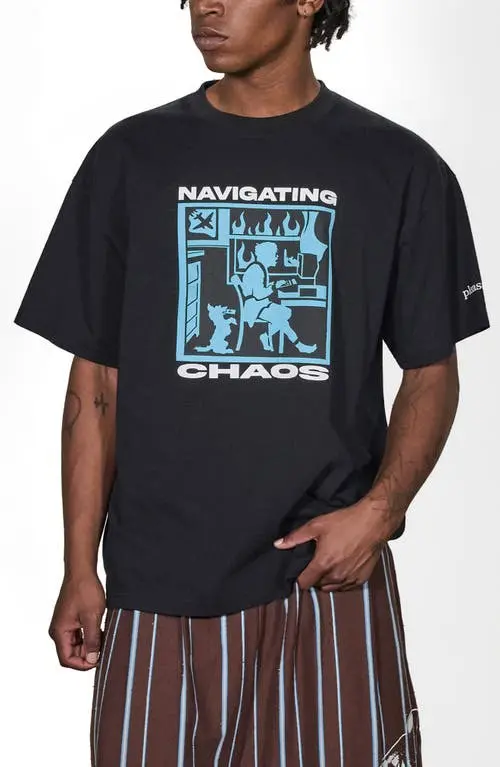 PLEASURES Navigate Graphic T-shirt - Black