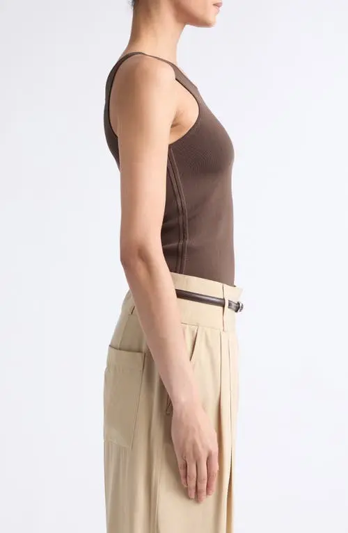 TOTEME Classic Compact Knit Tank - Walnut