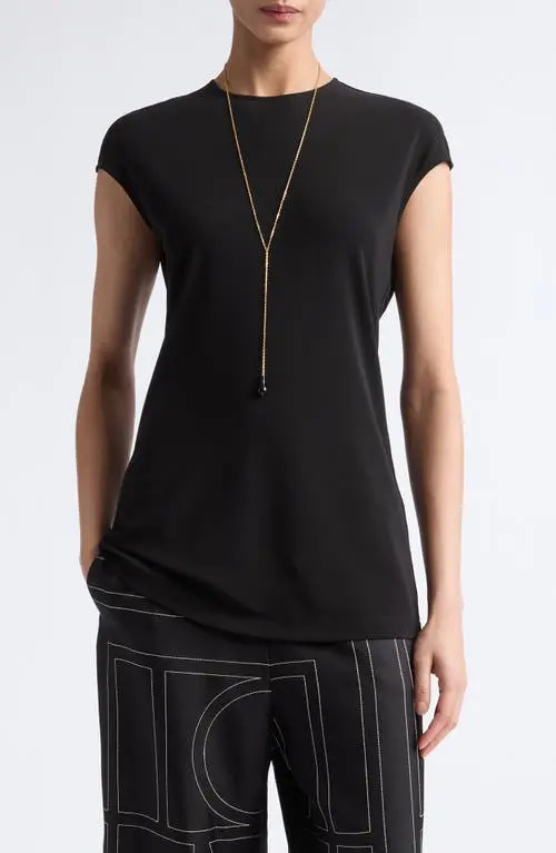 TOTEME Everyday Fluid Jersey Top - Black