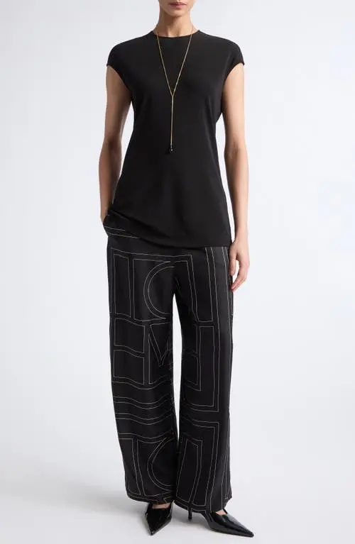 TOTEME Everyday Fluid Jersey Top - Black