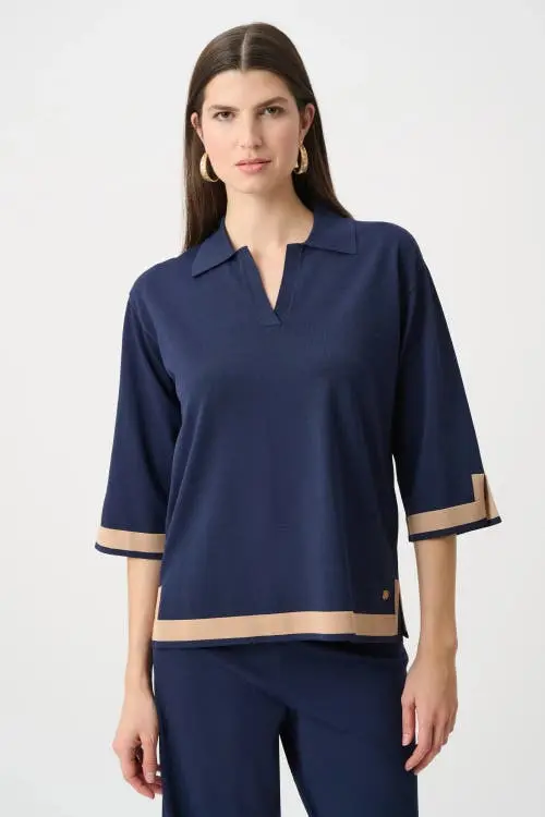 Joseph Ribkoff Sweater Knit Color Block Top