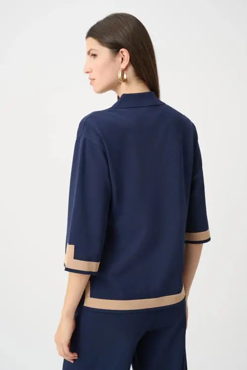 Joseph Ribkoff Sweater Knit Color Block Top