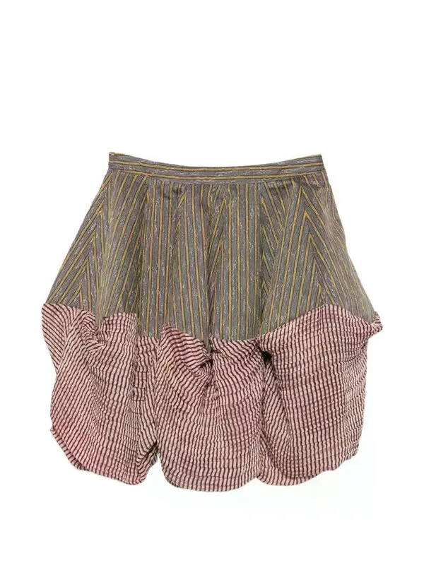 KIKO KOSTADINOV Stripe-pattern Bubble Hem Mini Skirt