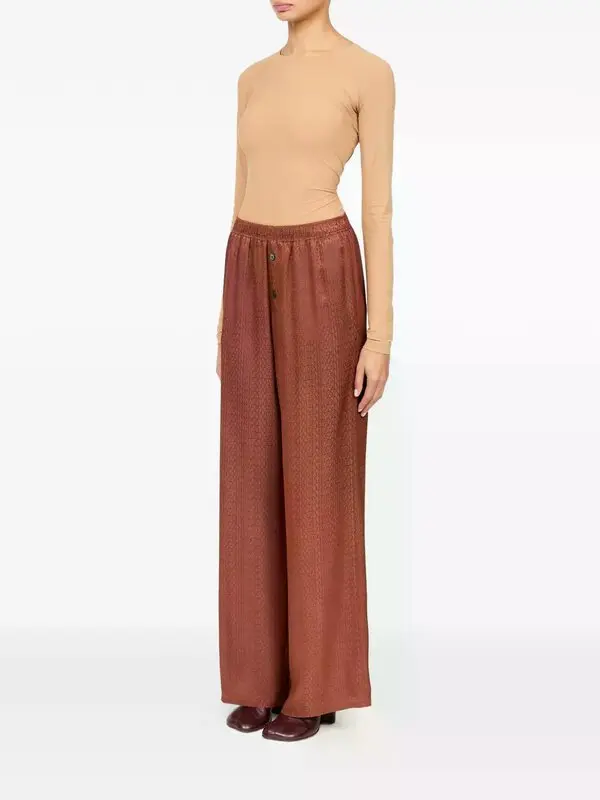 MAISON MARGIELA Wide-leg Jacquard Trousers - Brown