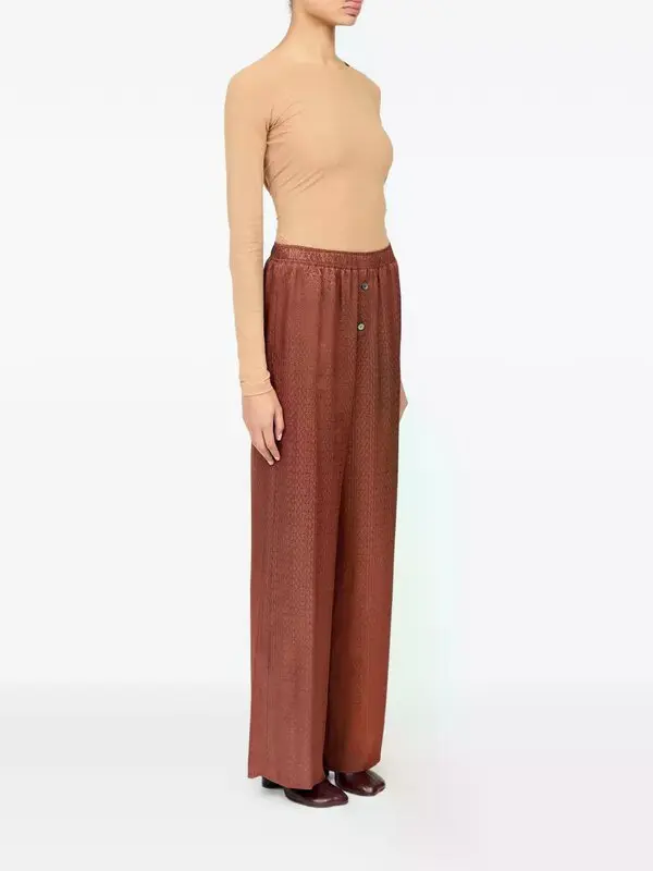 MAISON MARGIELA Wide-leg Jacquard Trousers - Brown