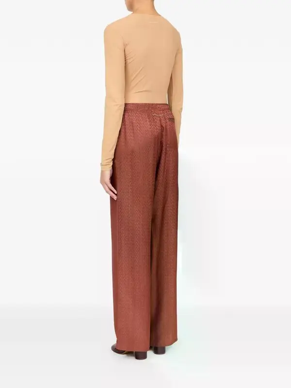 MAISON MARGIELA Wide-leg Jacquard Trousers - Brown