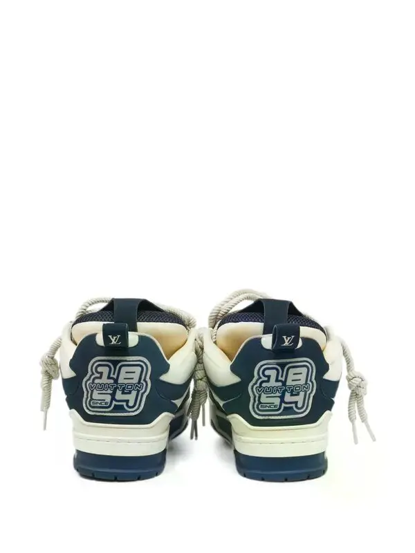 LOUIS VUITTON Monogram Flower Patch Lace-up Sneakers