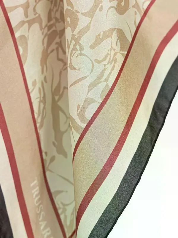 TRUSSARDI Greyhound-print Silk Scarf