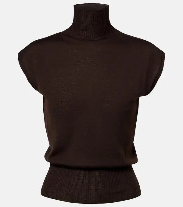 Rick Owens Virgin Wool Turtleneck Sweater - Brown
