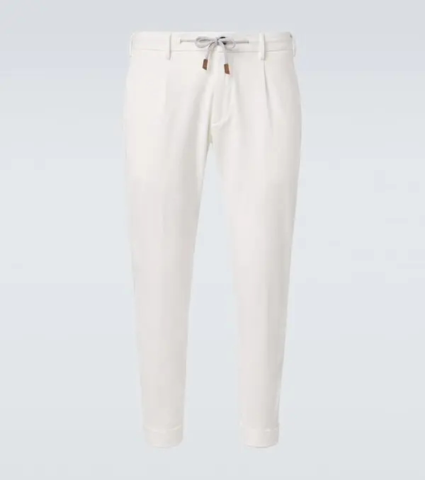 Eleventy Cotton-blend Slim Pants - White