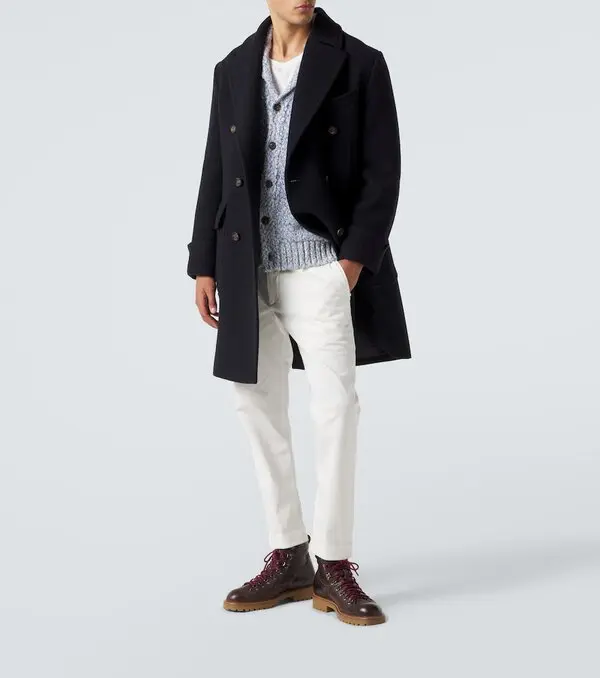 Eleventy Slim Cotton-blend Pants - White