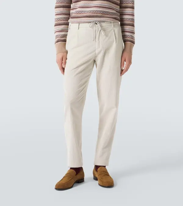 Eleventy Cotton-blend Corduroy Tapered Pants