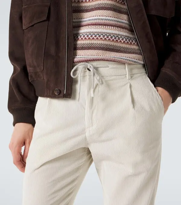 Eleventy Cotton-blend Corduroy Tapered Pants