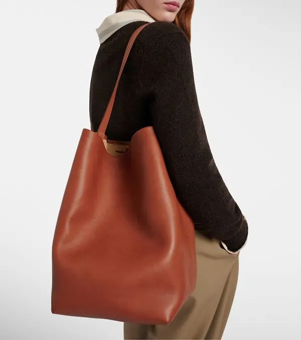 THE ROW N/s Park Large Leather Tote Bag